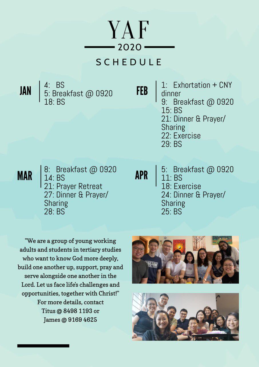 Young Adults' Fellowship (YAF) - New Life Bible-Presbyterian Church